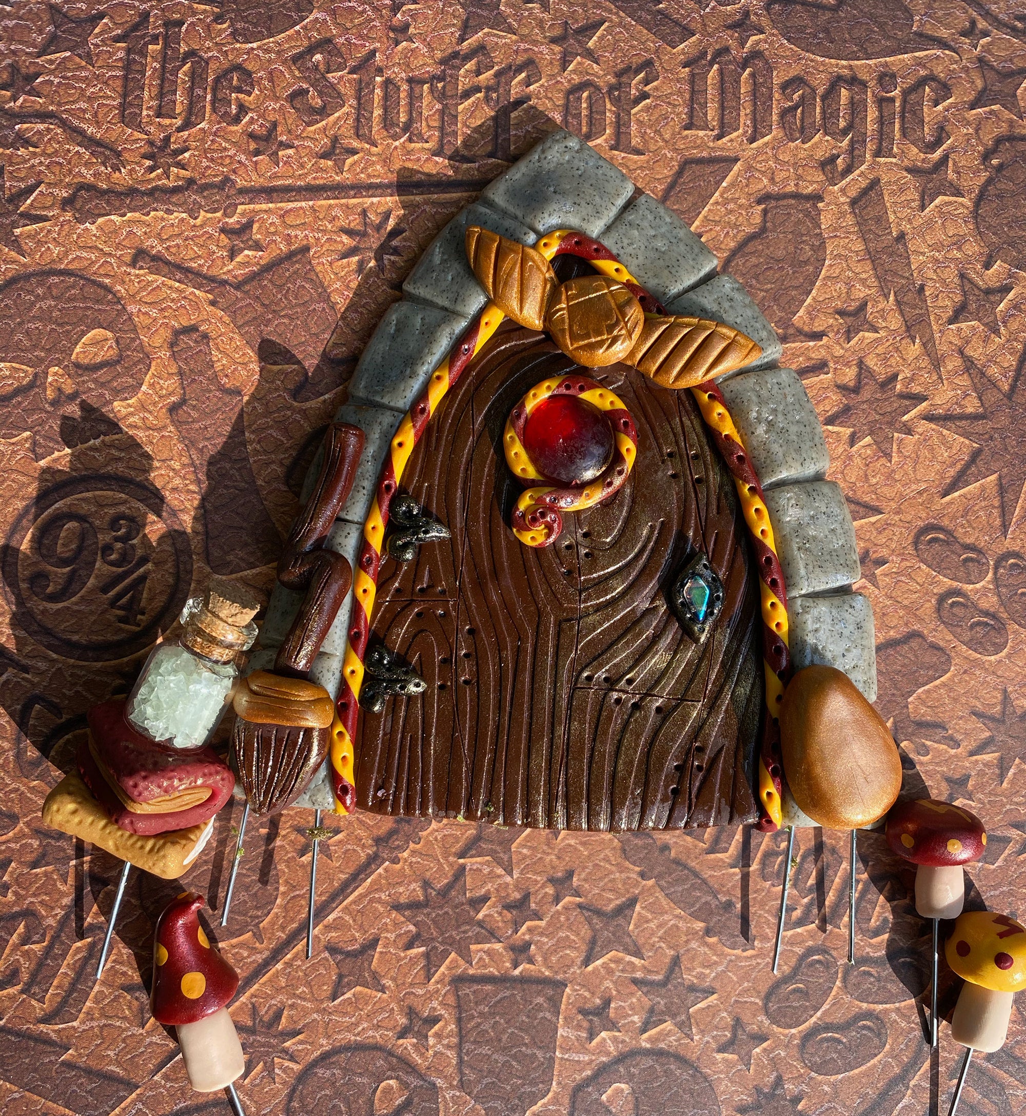Hogwarts Gryffindor, Harry Potter inspired fairy door, magical wizard ...